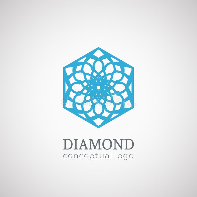 Vector Linear Diamond Logo Template Isolated on White Stock ...
