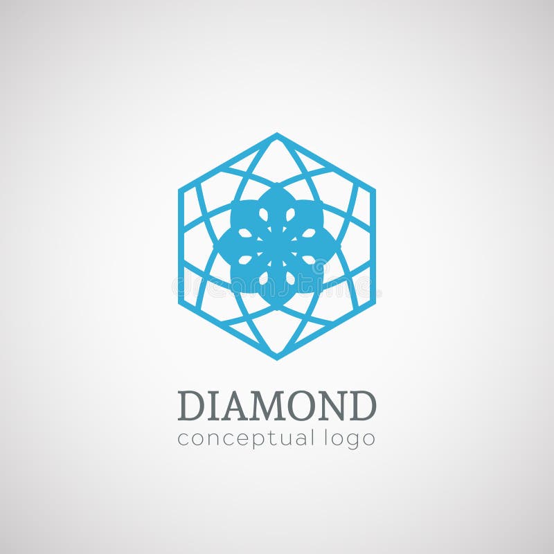 Vector Linear Diamond Logo Template Isolated on White Stock ...