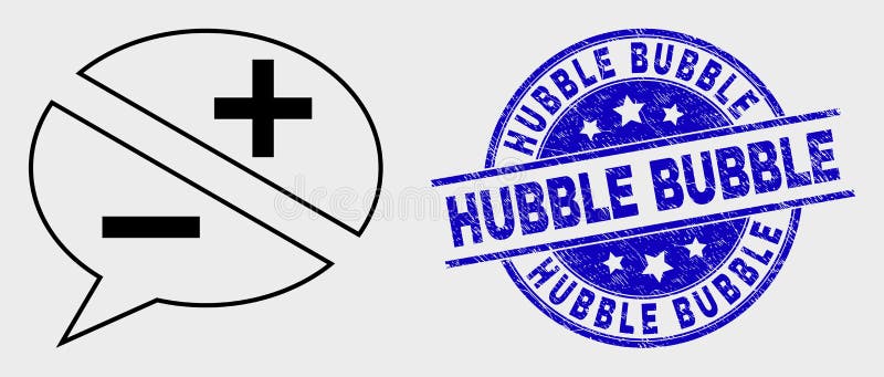 Vector Contour Discussion Messages Icon and Distress Hubble Bubble ...