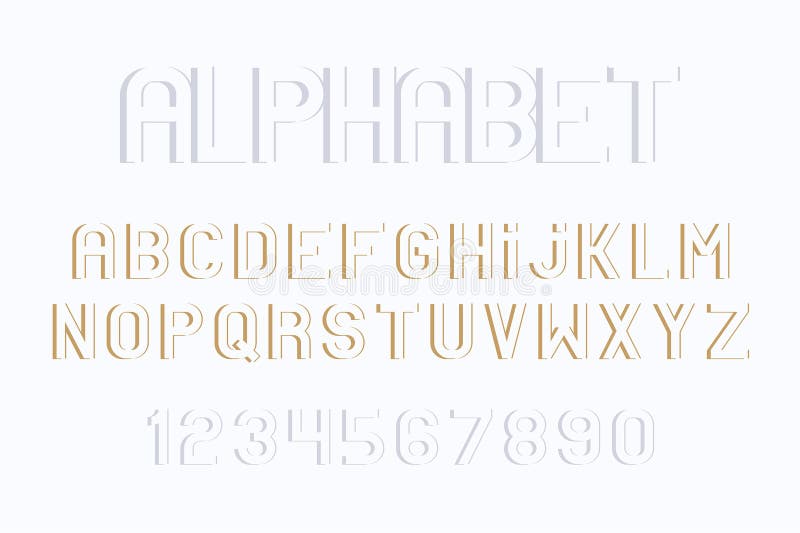 Vector of Linear Font and Alphabet Stock Vector - Illustration of ...