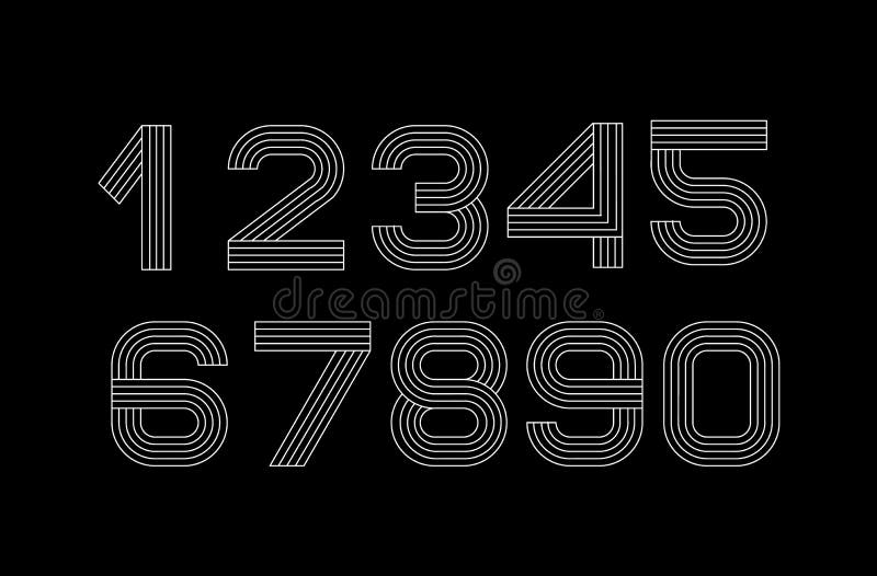 Vector Linear Font. Alphabet Multicolored Lines. Simple and Minimalist ...