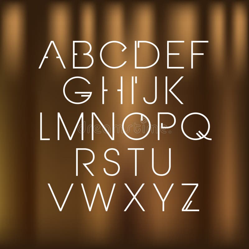 Vector Linear Font - Simple and Minimalistic Alphabet in Line Style ...