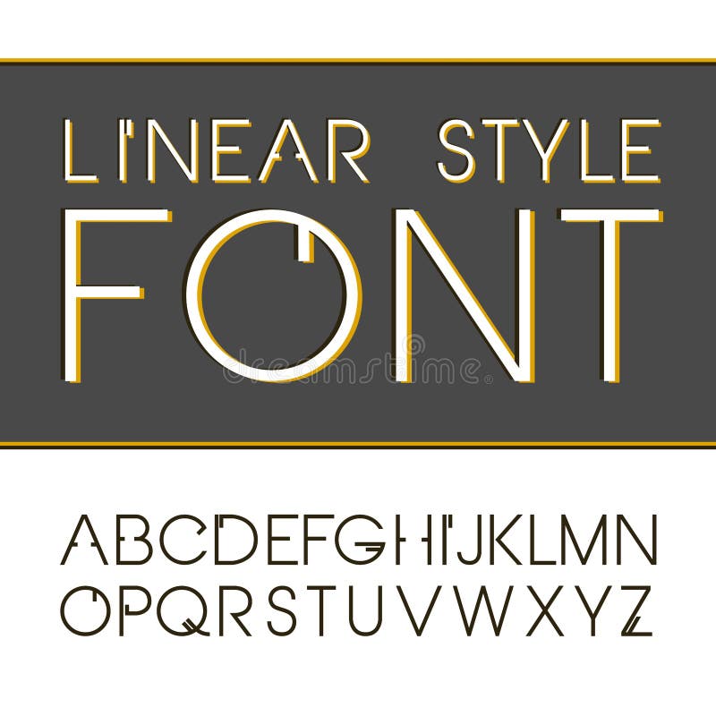 Vector Linear Font - Simple and Minimalistic Alphabet in Line Style ...