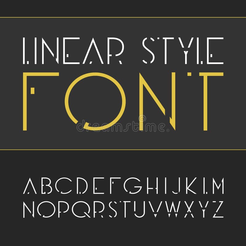 Vector Linear Font - Simple and Minimalistic Alphabet in Line Style ...
