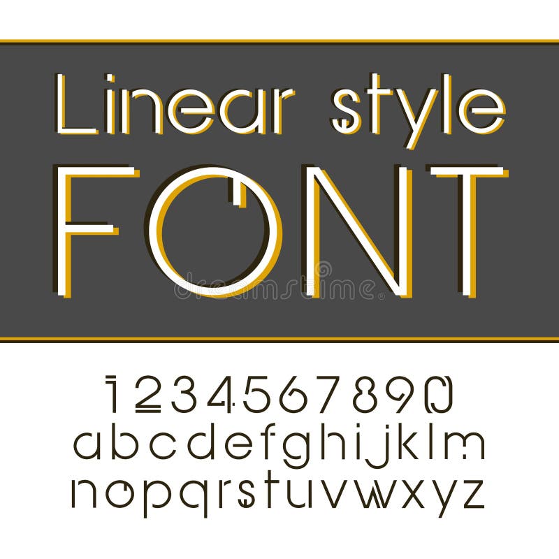 Vector Linear Font. Line Style Font with a Numeral Stock Vector ...