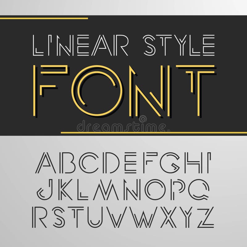 Vector Linear Font. One Line Style Font Stock Vector - Illustration of ...