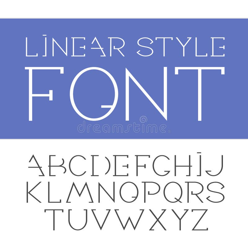 Vector Linear Font - Simple and Minimalistic Alphabet in Line Style ...
