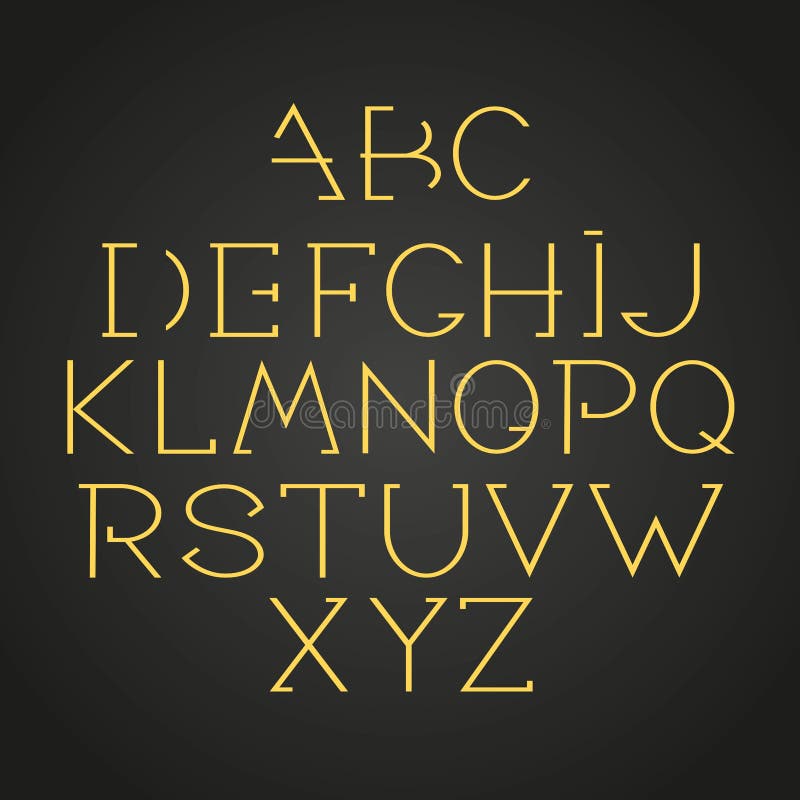 Vector Linear Font - Simple and Minimalistic Alphabet in Line Style ...