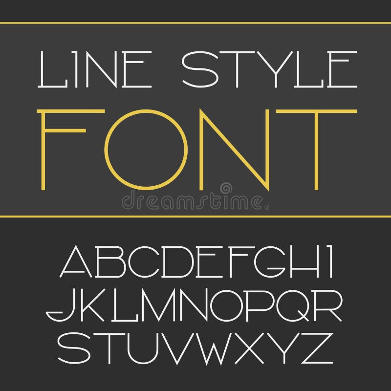 Vector Linear Font - Simple and Minimalistic Alphabet in Line Style ...
