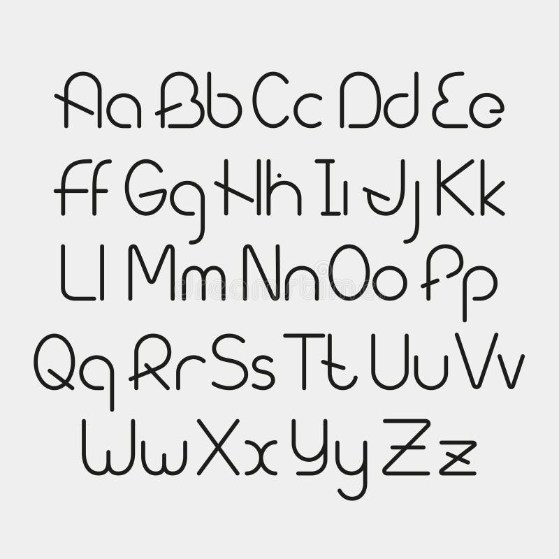 Vector Linear Font - Simple and Minimalistic Alphabet in Line Style ...