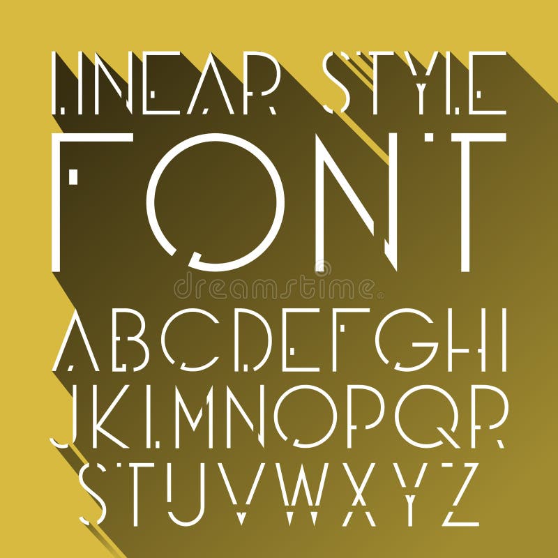 Vector Linear Font. One Line Style Font Stock Vector - Illustration of ...