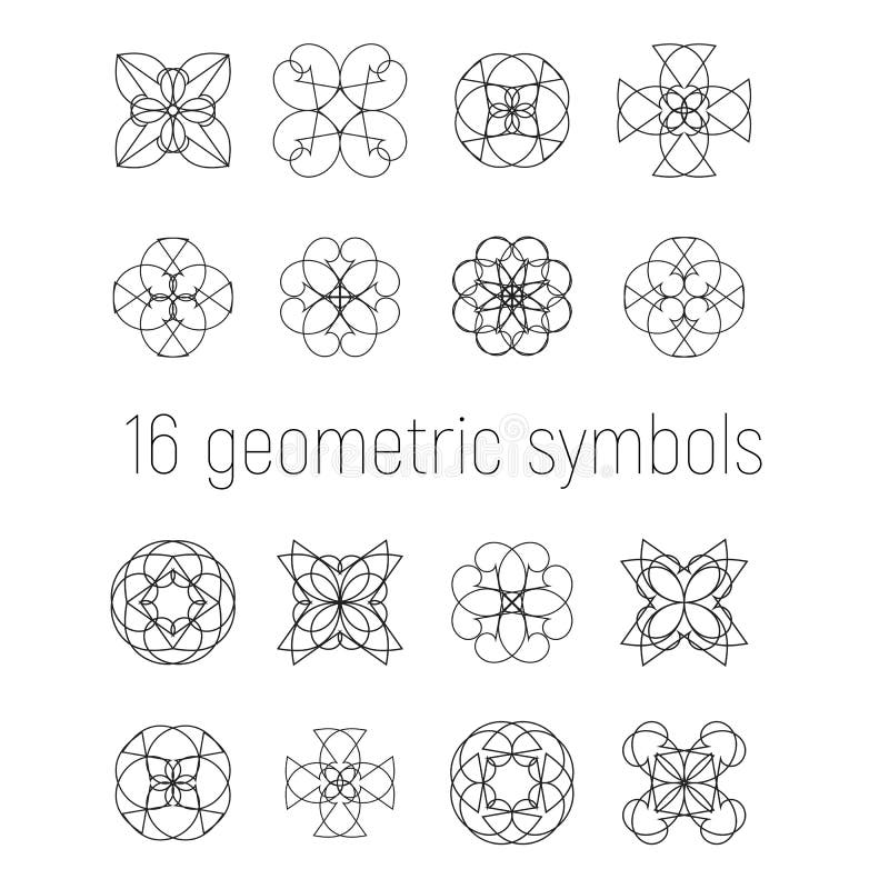 Vector Linear Geometric Symbols Stock Illustration - Illustration of ...