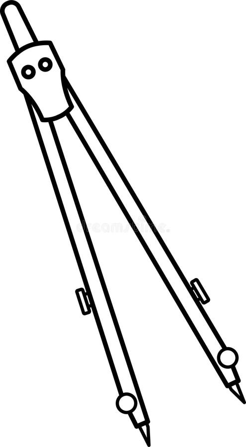 Linear Icon Compass, School and Office Supplies, Back To School, Doodle ...