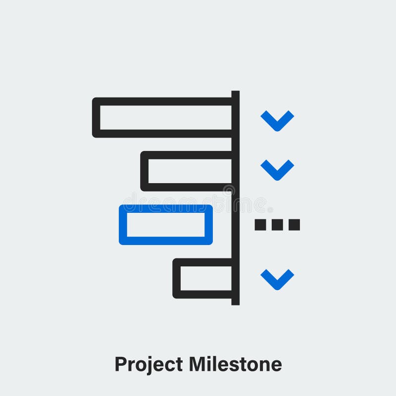 Vector Linear Icon of Project Milestone on Light Grey Background ...
