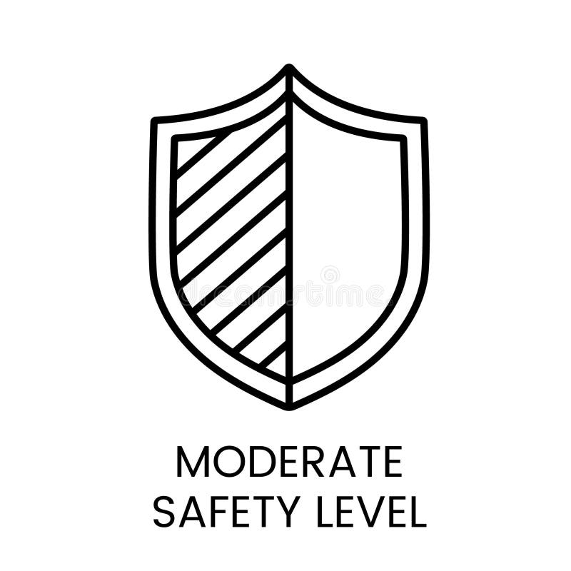 A Vector Linear Icon of a Shield Split into Two Sections, with One Half ...