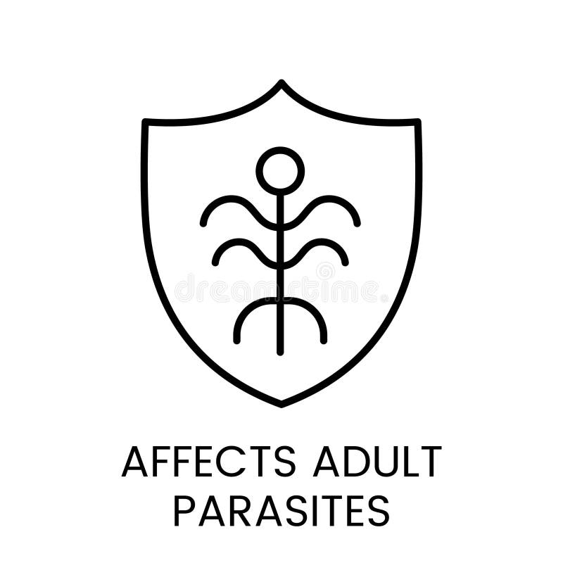 A Vector Linear Icon of a Shield with a Stylized Parasite Inside ...