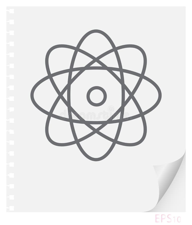 Vector Linear Illustration of an Atom with Electrons on a Sheet of ...