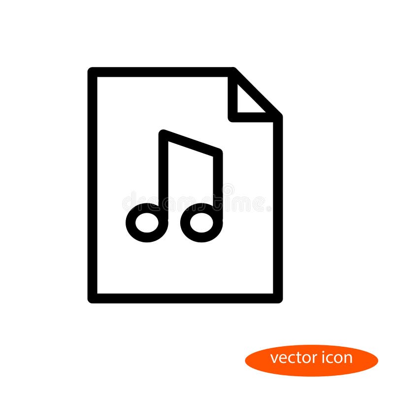 Vector Linear Image of Sheet Music Paper, Flat Line Icon Stock ...