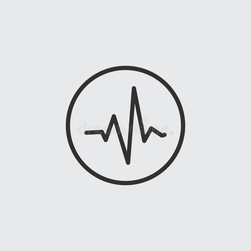 Vector Linear Pulse Icon. Cardiogram Beat Wave. Stock Vector ...