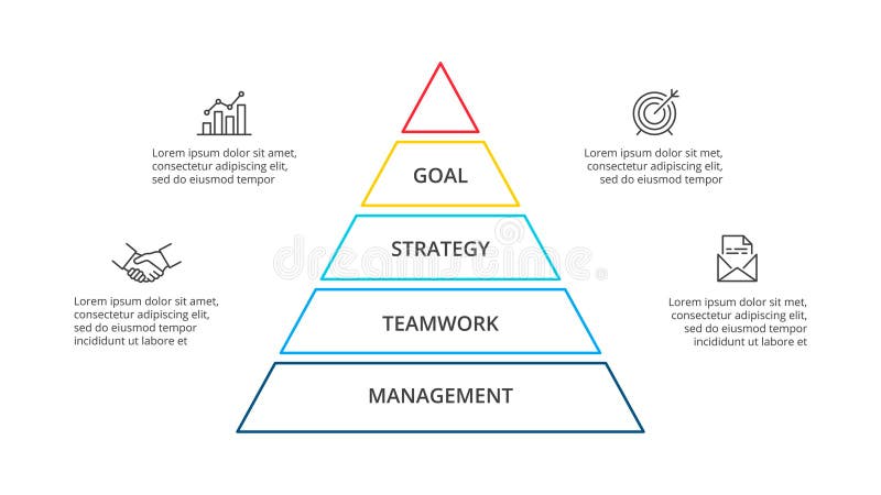 Vector Linear Pyramid Infographic with 4 Options. Business Presentation ...