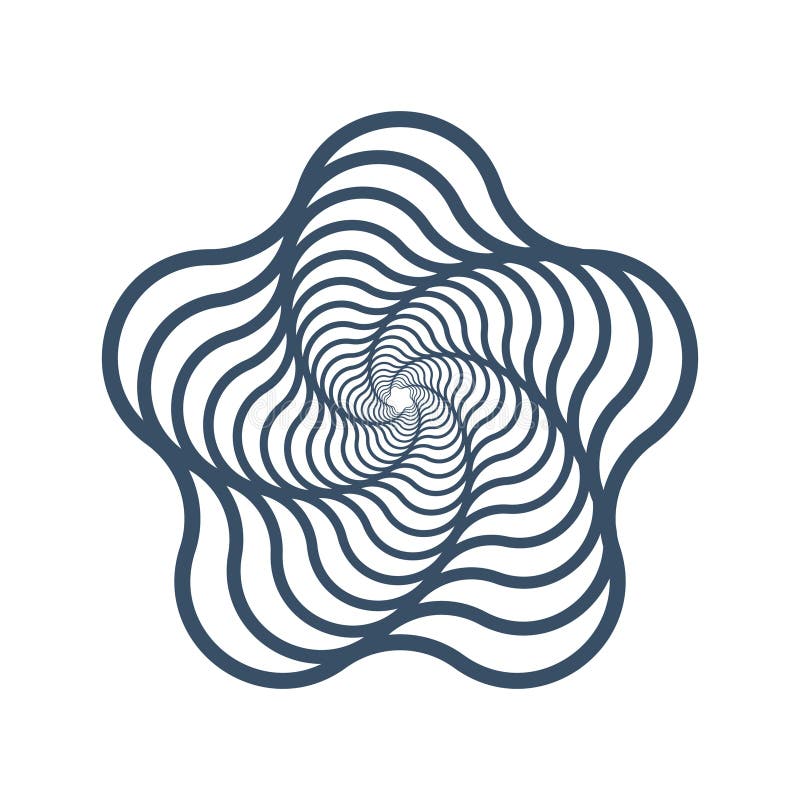 Vector Linear Star Logo Template with Optical Illusion Effect Stock ...