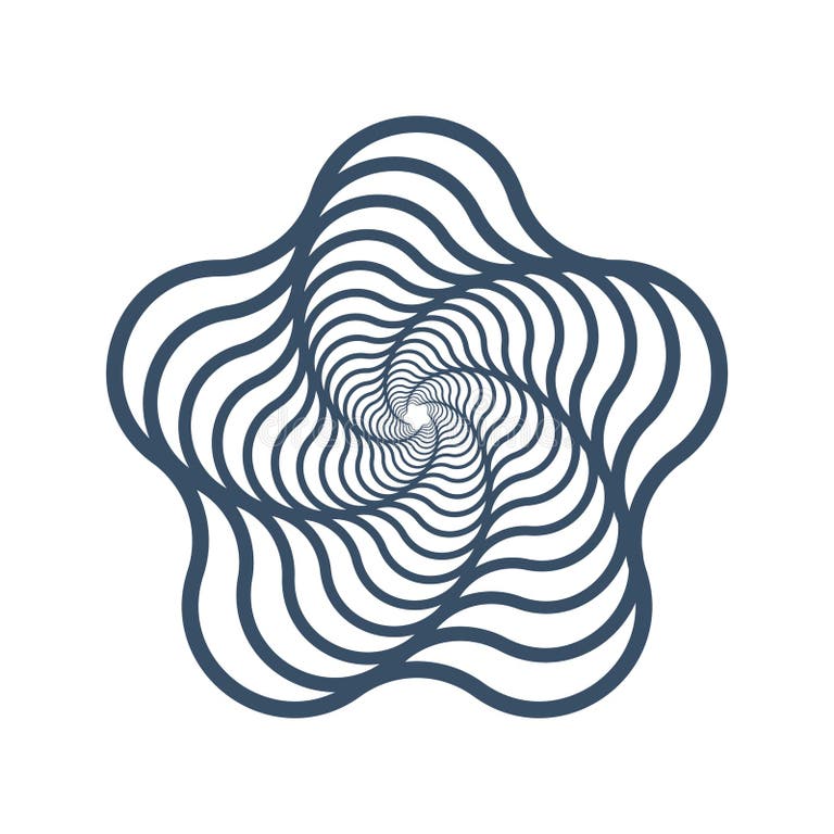 Vector Linear Star Logo Template with Optical Illusion Effect Stock ...