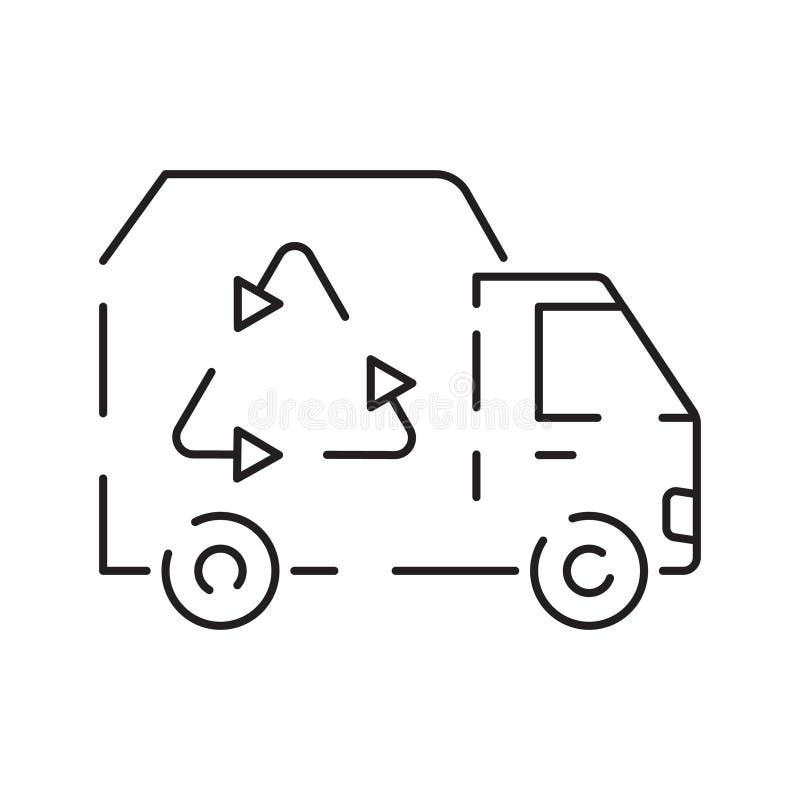 Vector Linear Trucks with Recycling Symbols Line Icon. the Trucks Which ...