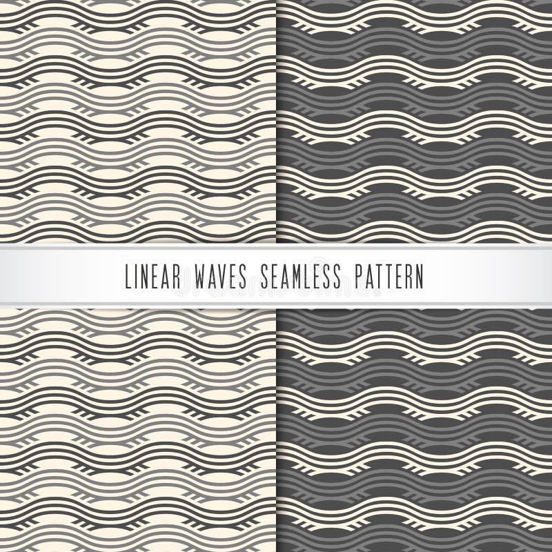 Vector Linear Waves Seamless Pattern. Modern Design for Background ...