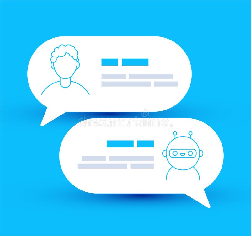 Vector Lined Modern Style Vector Illustration Icon Design. Chat Bot ...