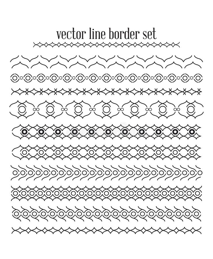 Vector Lines, Border Divides Set Stock Vector - Illustration of frame ...