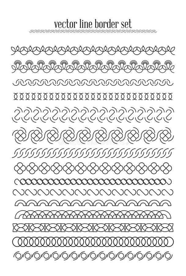Vector Lines, Border Divides Set Stock Vector - Illustration of drawing ...