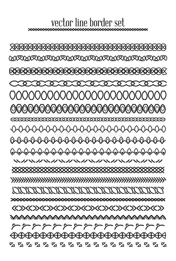 Vector Lines, Border Divides Set Stock Vector - Illustration of ...