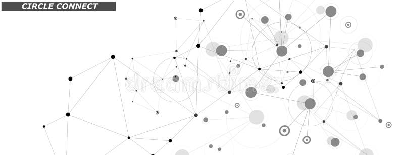 Vector Lines, Circle, Dots Connect in Abstract Style. Circle Shape ...