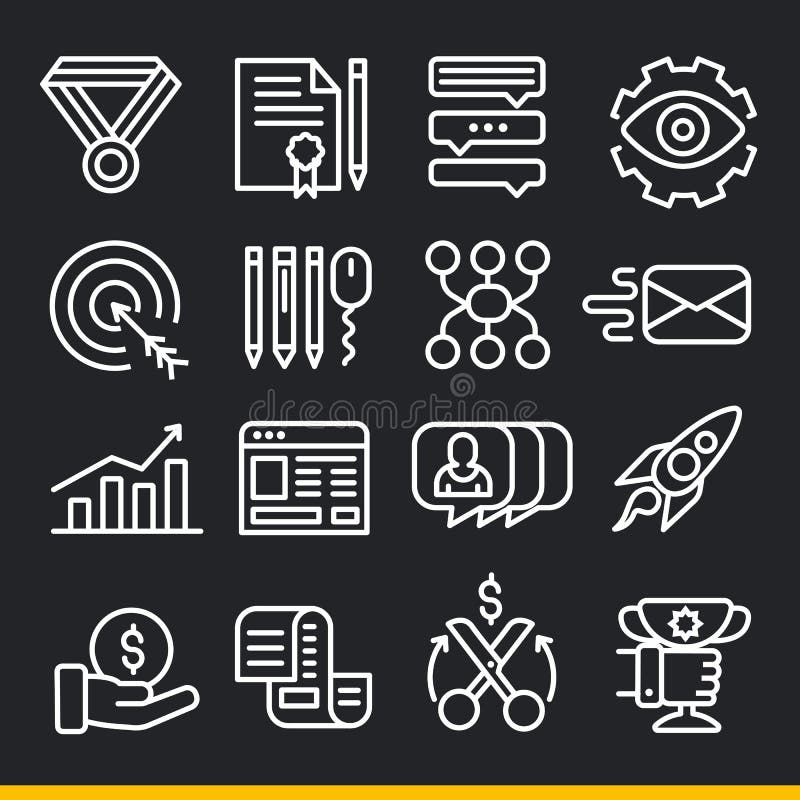 Lines Icons Pack Collection Stock Illustrations – 304 Lines Icons Pack ...