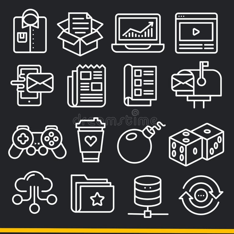 Vector Lines Icons Pack Collection Stock Vector - Illustration of ...