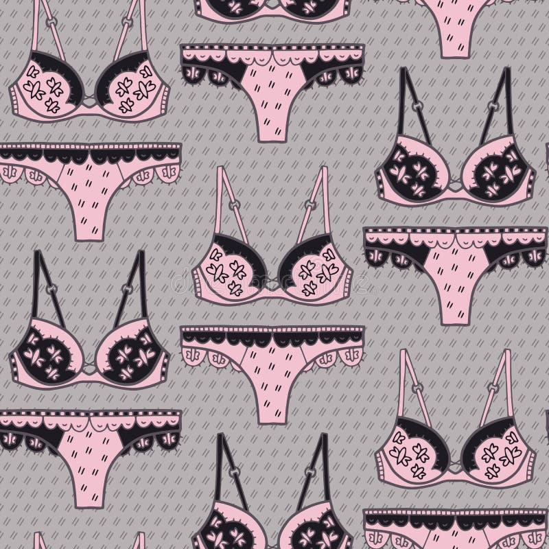 Vector Lingerie Texture Pattern In Pink And Black Stock Vector