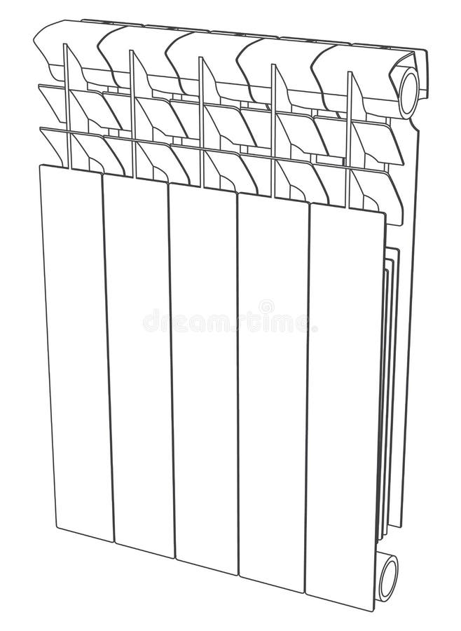 Vector Link Section Heating Radiator Made of 5 Sections Stock Vector ...