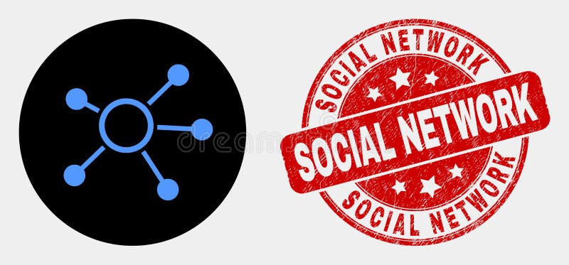 Social Network Blue Stamp Stock Illustrations – 891 Social Network Blue ...