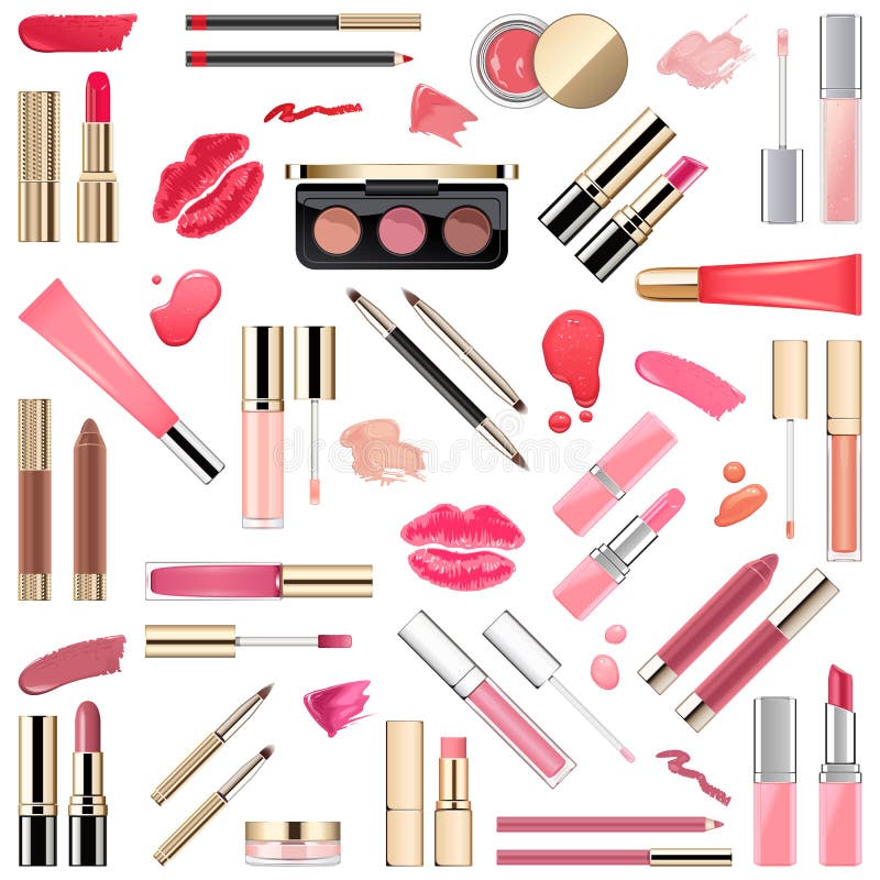 Vector Lips Makeup Cosmetics Stock Vector - Illustration of care, pink ...