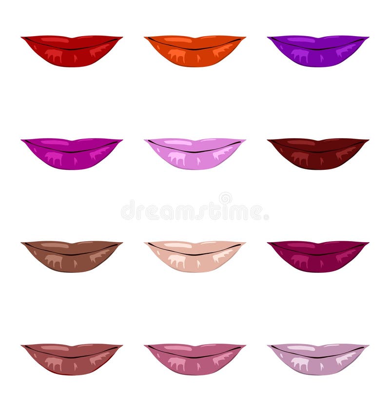 Vector lips set. stock vector. Illustration of lipstick - 68844531