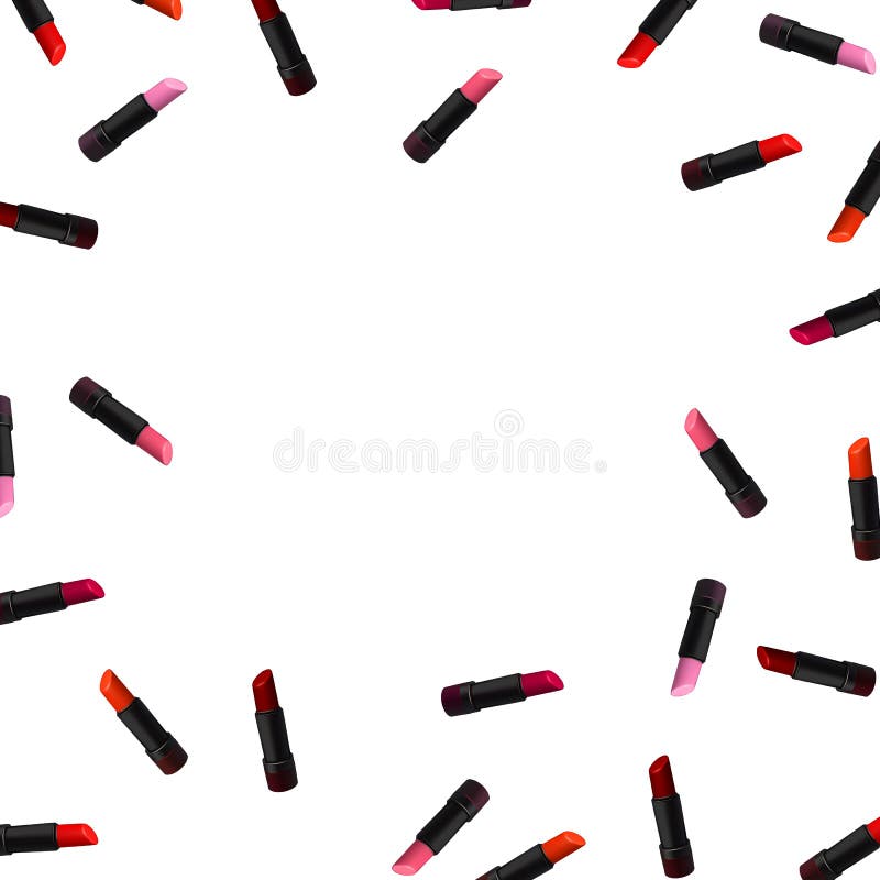 Make Up Border. Beauty Frame with Cosmetic Products. Stock Vector ...