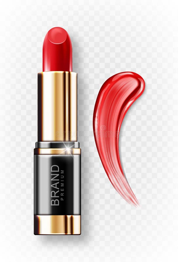 Lipstick Packaging Design and Lipstick Smear Sample Stock Illustration ...