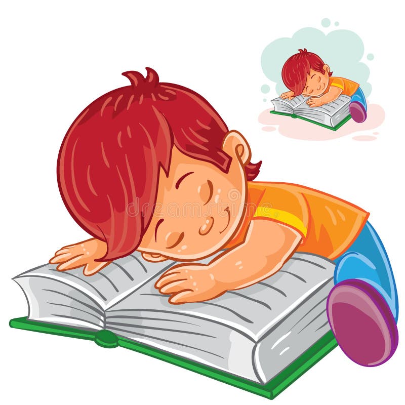 Asleep while reading stock vector. Illustration of education - 50787106