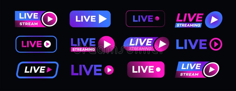 Vector Live Streaming Icon Set Neon Style Stock Vector - Illustration ... Vector Live Streaming Icon Set Neon Style Stock Vector - Illustration ...