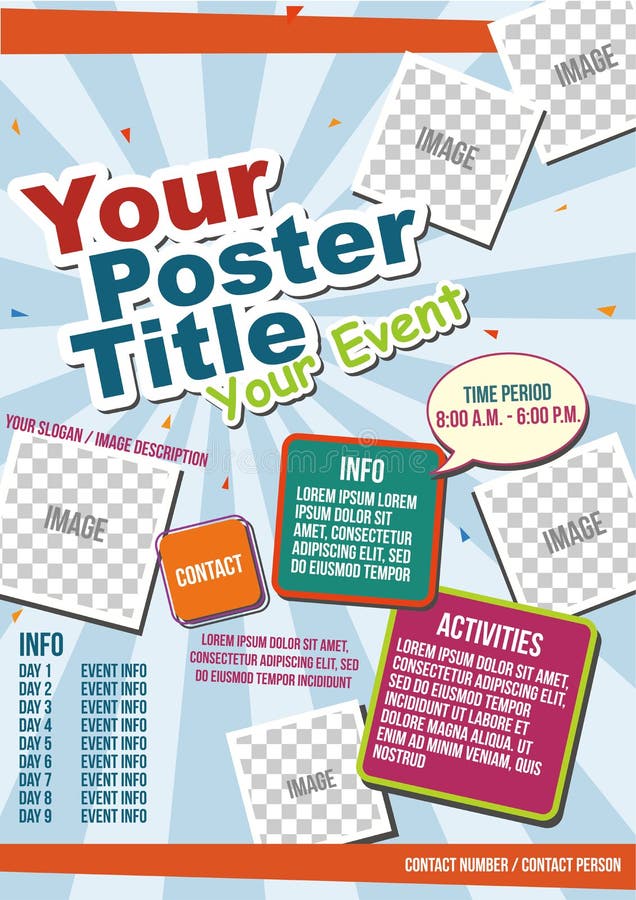Vector Lively Colorful Poster Template Stock Vector - Illustration of ...