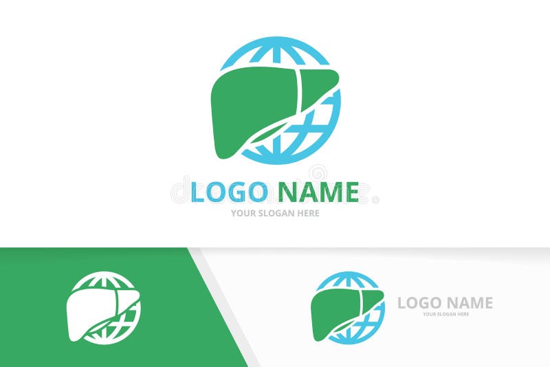Vector Liver and Earth Logo Combination. Globe Organ and World Logotype ...