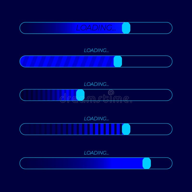 Vector Loading Bar Futuristic Illustrations, Icons Set, Web Neon ...