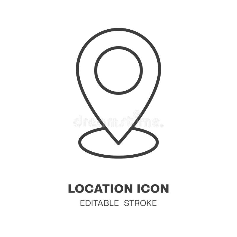 Vector Location Line Icon Editable Stroke Stock Vector - Illustration ...