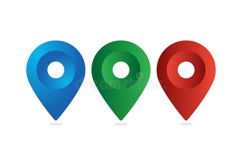 Colorful Map Pointer Icon Isolated on White Background. Vector ...