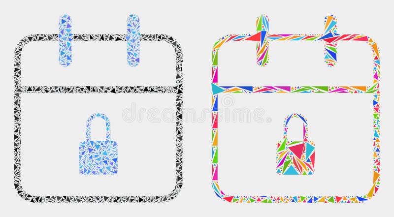 Vector Lock Calendar Page Mosaic Icon of Triangle Elements Stock Vector ...